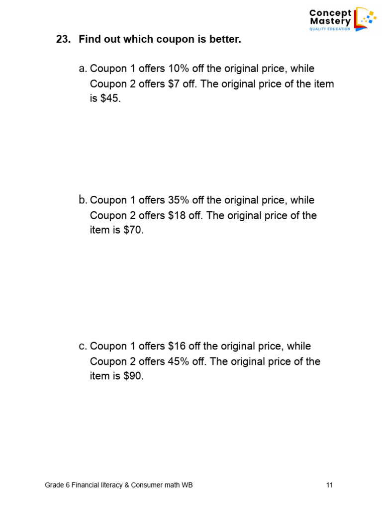 Grade 6 Financial Literacy Activities | PDF