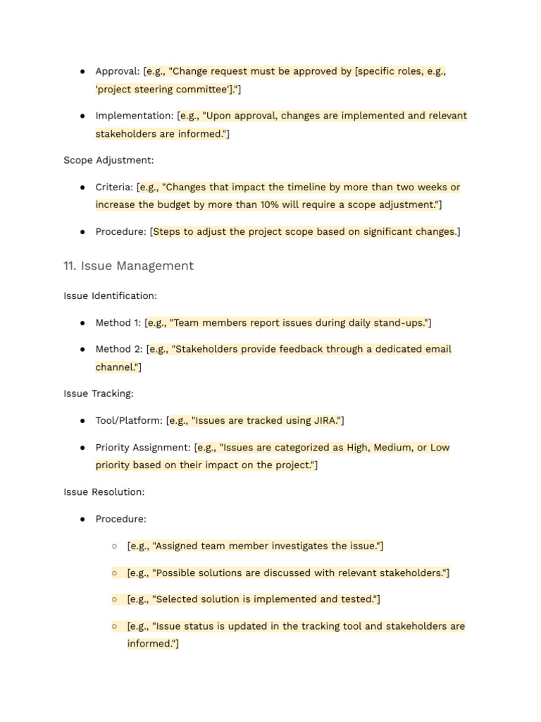 Project Management Plan Template-6 | PDF