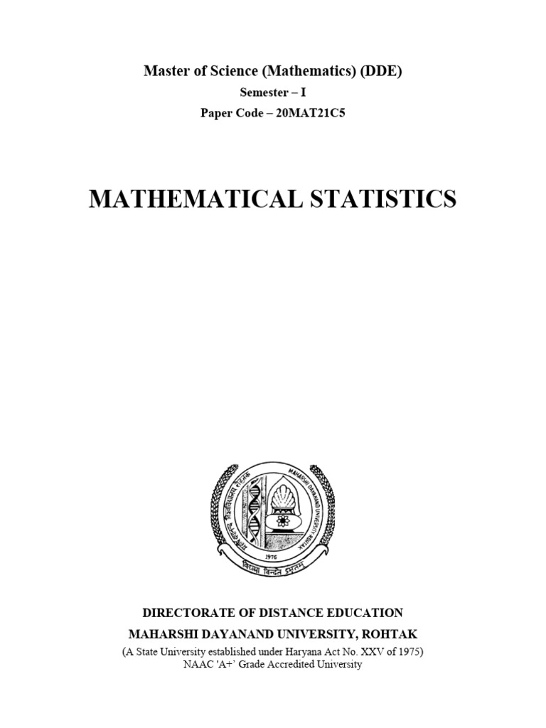 Mathematical Statistics | PDF | Probability | Probability Distribution