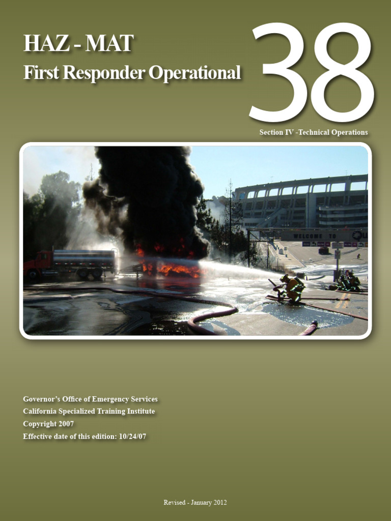 Hazmat First Responder Operations Guide | PDF | Dangerous Goods ...