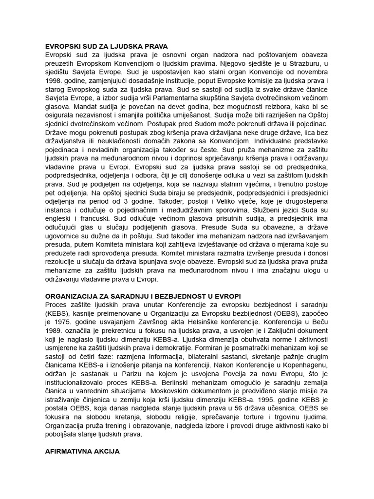 LJUDSKA PRAVA MANJINSKIH GRUPA Ispit | PDF