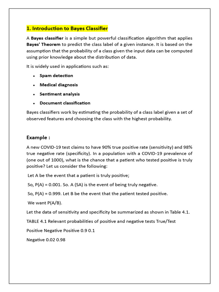 Bayes Theorem Topic Final | PDF | Statistical Classification ...