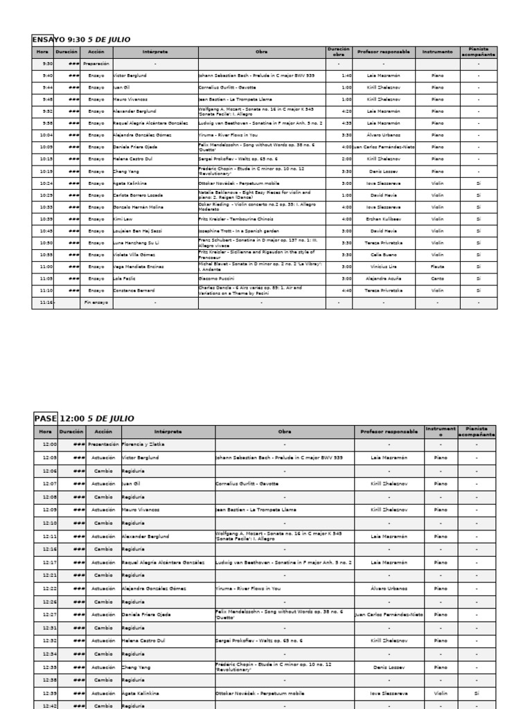 ESCALETAS | PDF | Música clásica | Piano
