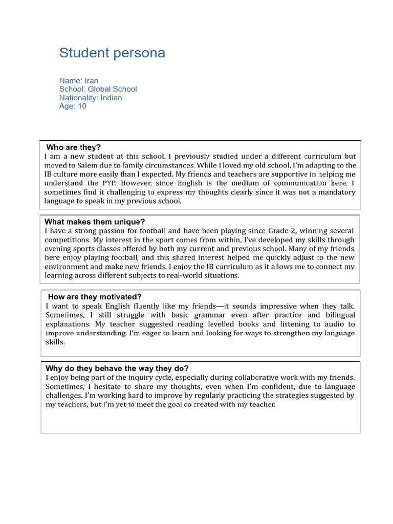 Student Persona | PDF