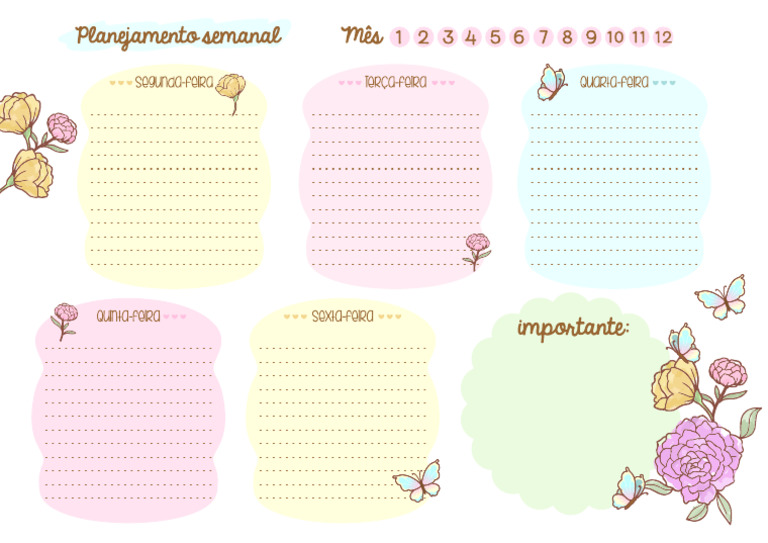 Planejamento Semanal A4 - RGB | PDF