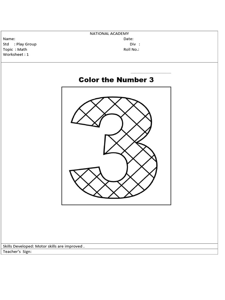Play Group Math Worksheet 1 | PDF