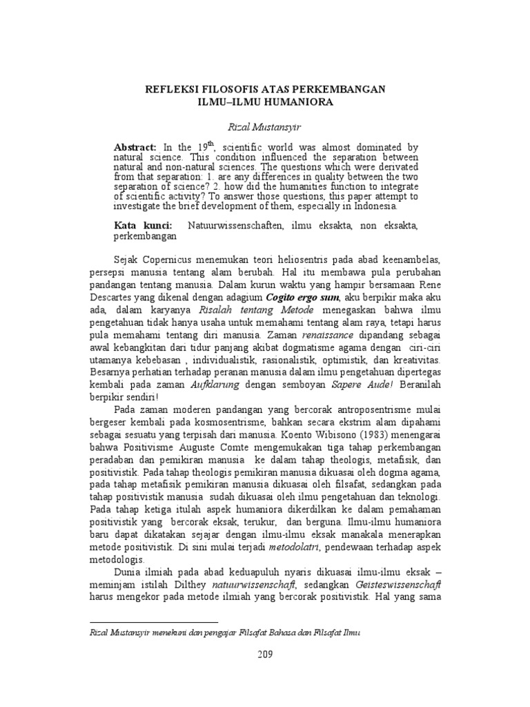 Sejarah Dan Pengertian Humaniora | PDF