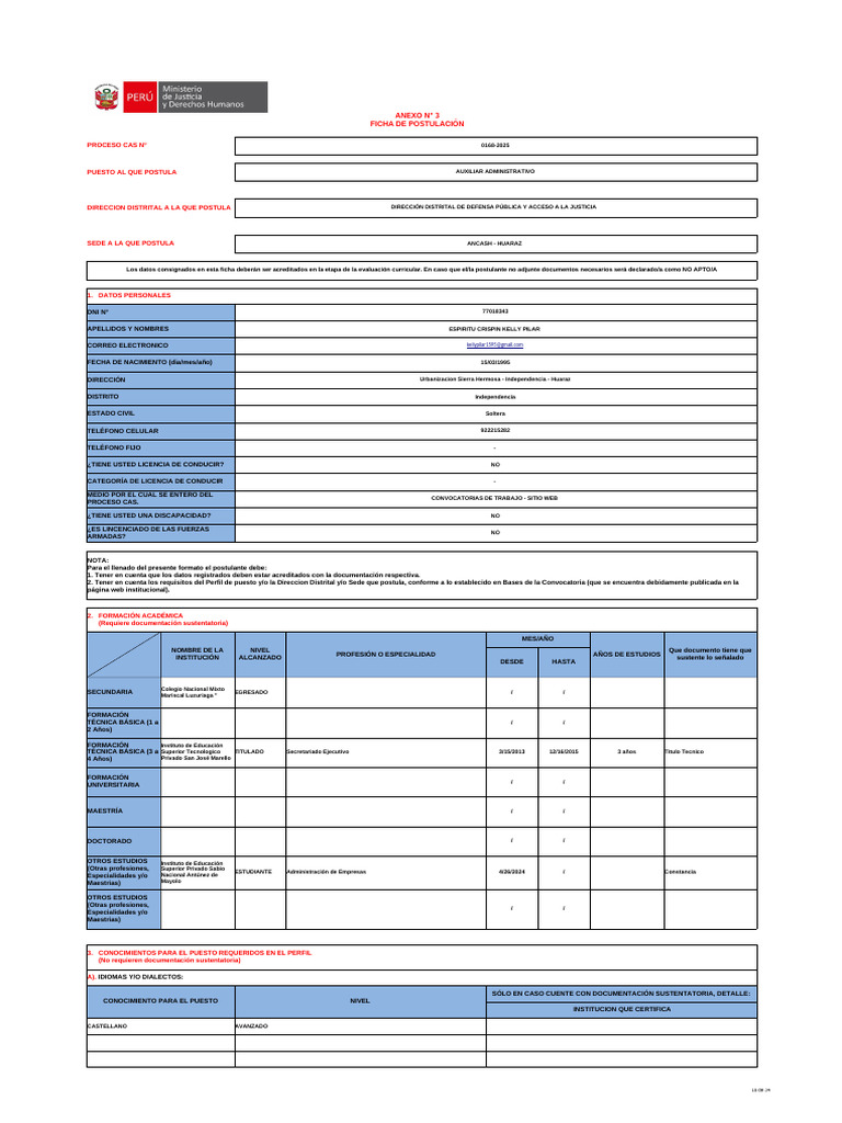 0168-2025 - Espiritu Crispin Kelly Pilar | PDF | Parentesco