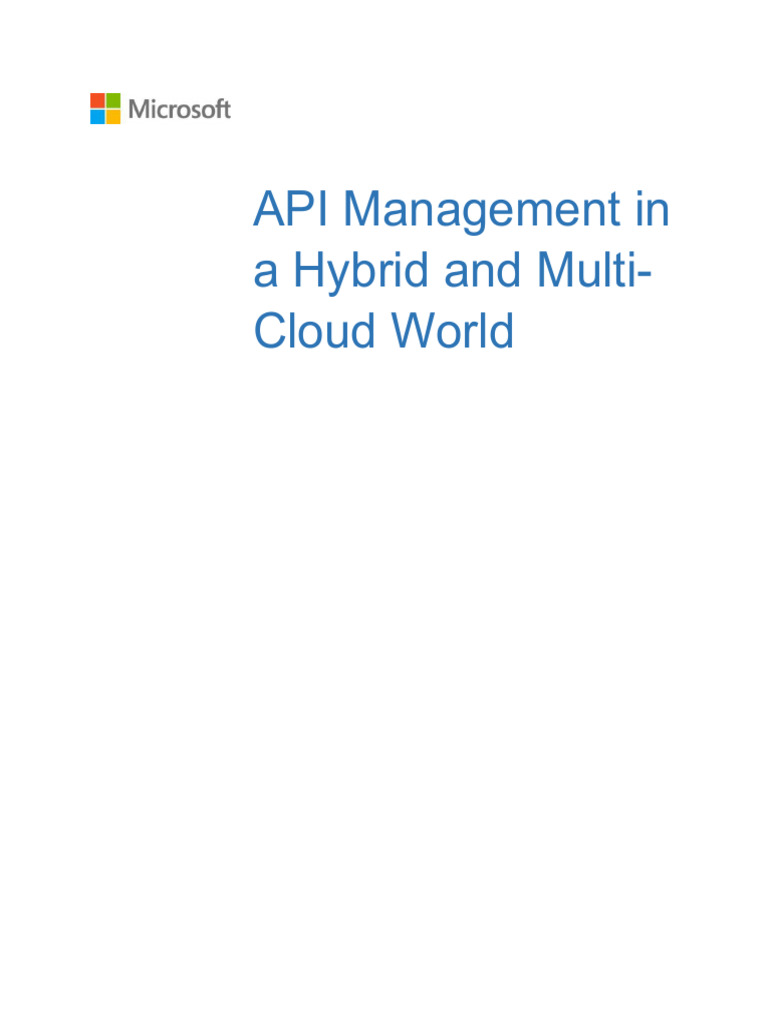 API Management in A Hybrid and Multi-Cloud World | PDF | Cloud ...