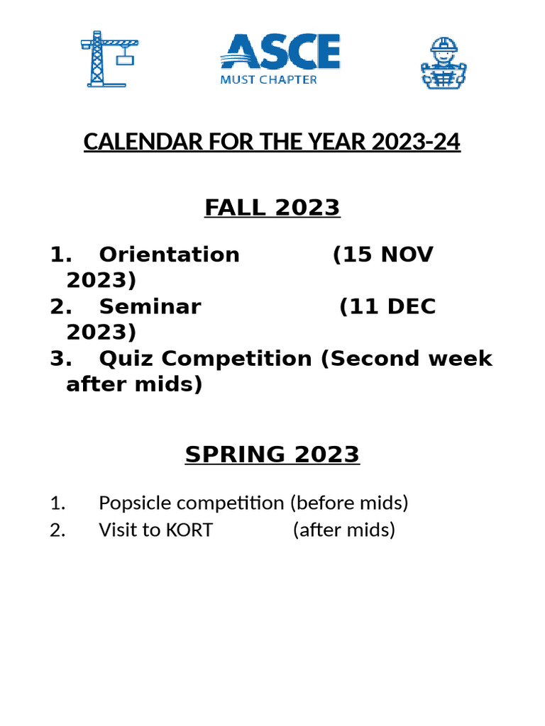 2023-24 Academic Calendar Events | PDF