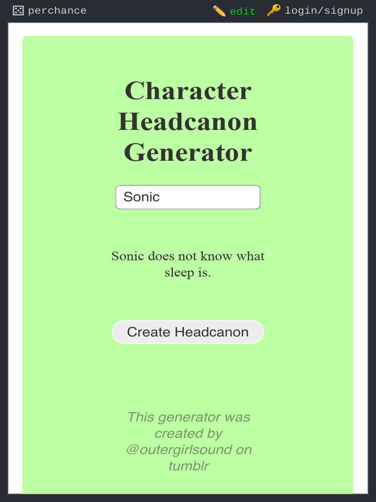 Character Headcanon Generator Perchance | PDF
