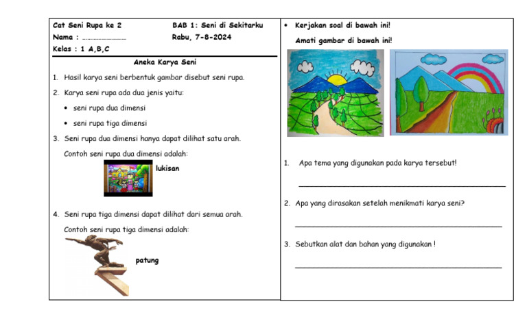 Cat Seni Rupa Bab 1 Ke 2 | PDF