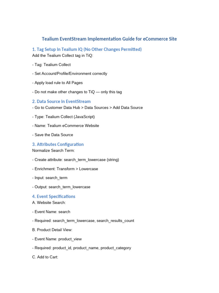 Tealium EventStream Implementation Guide | PDF