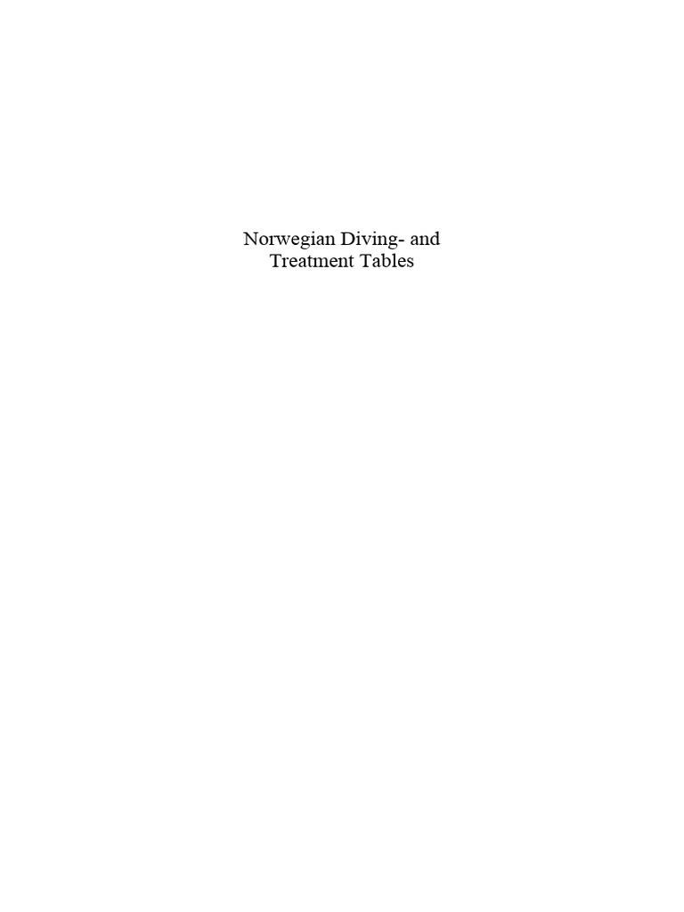 Tablas Noruegas | PDF | Underwater Diving | Scuba Diving