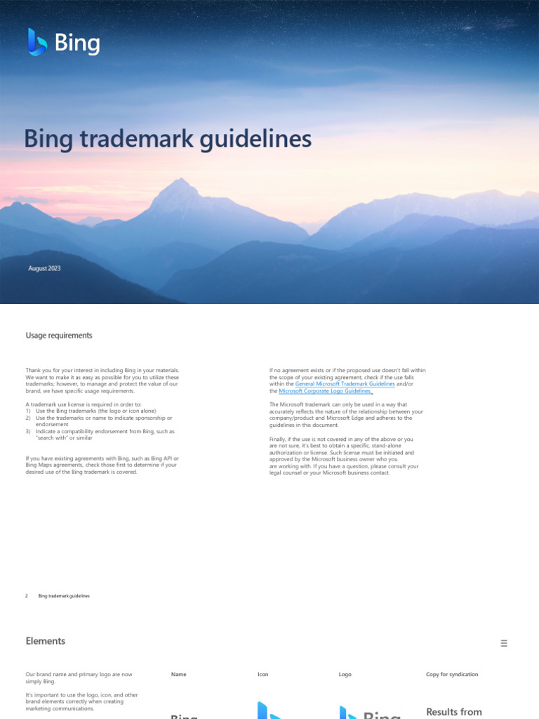 Bing Trademark Usage Guidelines | PDF | Trademark | Brand