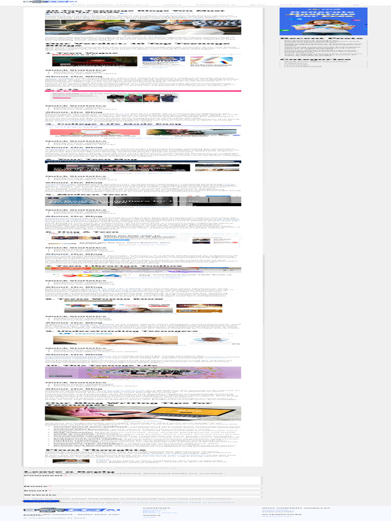 10 Top Teenage Blogs Better Understand Your Youth 3 | PDF | Adolescence ...