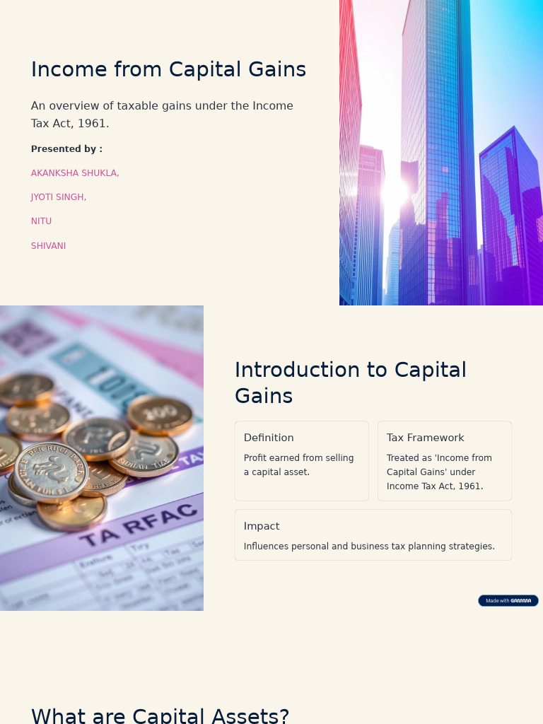 Income From Capital Gains | PDF | Capital Gains Tax | Taxes