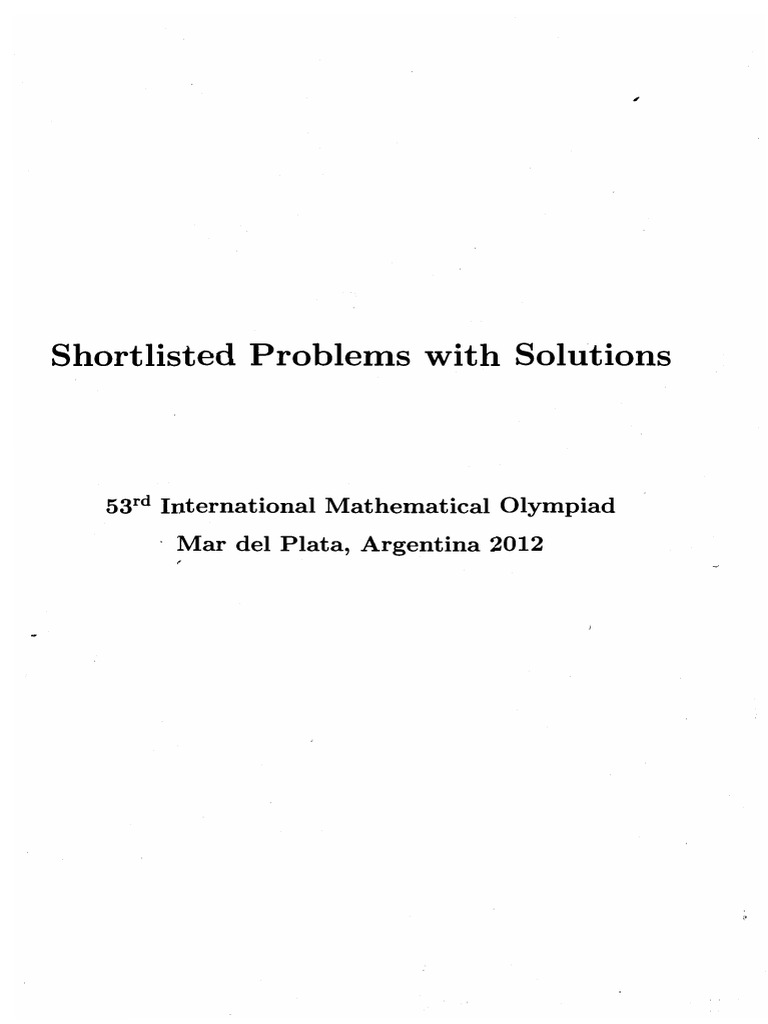 Imo 2012 Shortlist | PDF