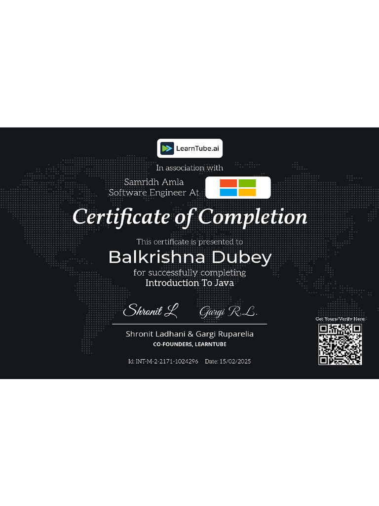 Certificate of Introduction To Java | PDF