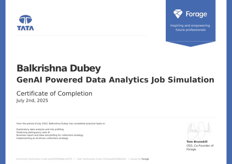 TataGenAi Completion Certificate | PDF