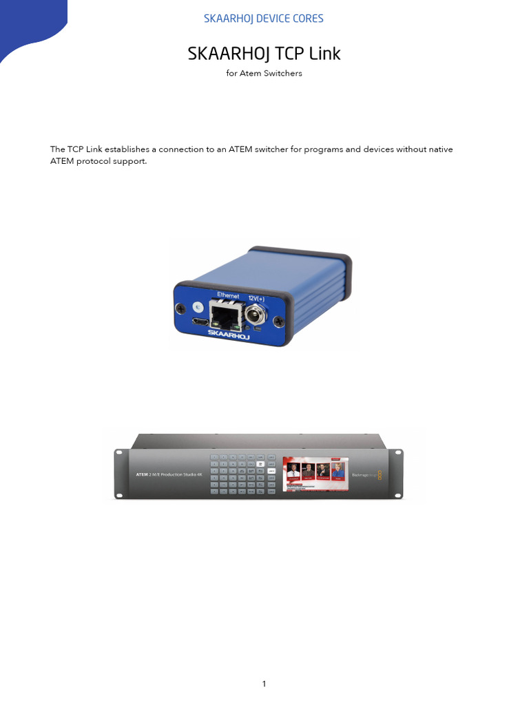 Skaarhoj Atem TCP Link | PDF | Usb | Network Switch