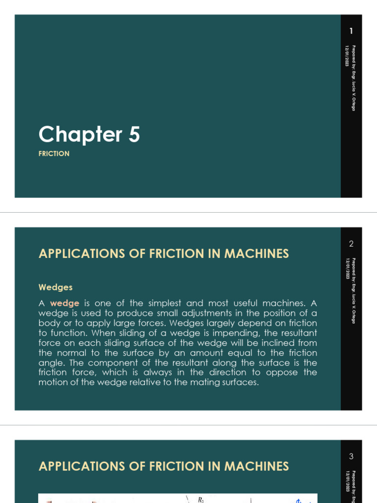 Lecture 8 - Chapter 5-Part 2 (BSCE-2H) | PDF | Friction | Machines