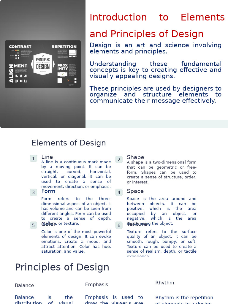 Introduction To Elements and Principles of Design | PDF | Usability