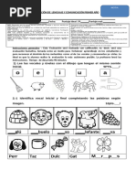 Evaluación de Letras Iniciales | PDF