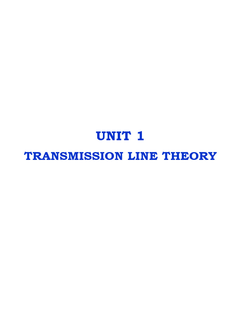 Transmission Line Theory Notes | PDF