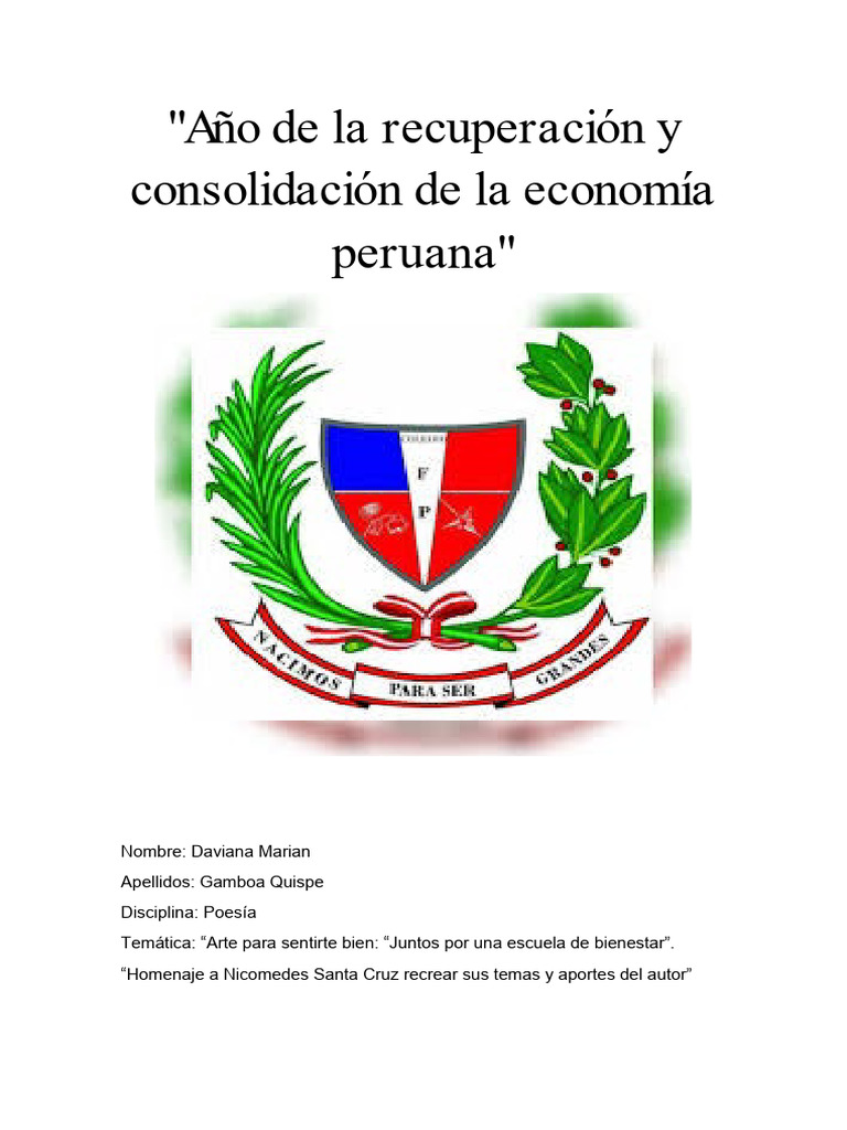 Año de La Recuperación y Consolidación de La Economía Peruana | PDF