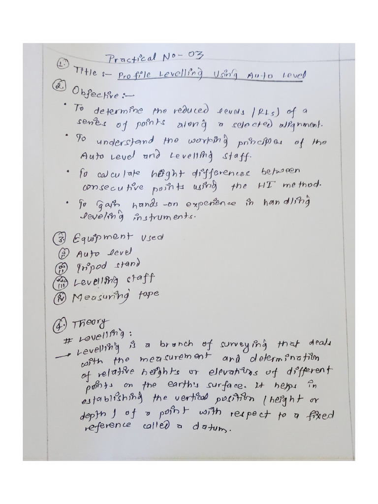 Survey Practical 03 | PDF