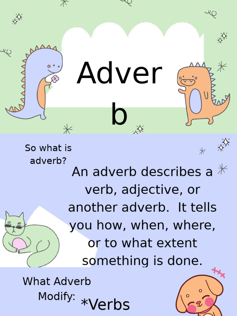 DAVE'S Adverb PDF (Adverb) Oral Communication | PDF