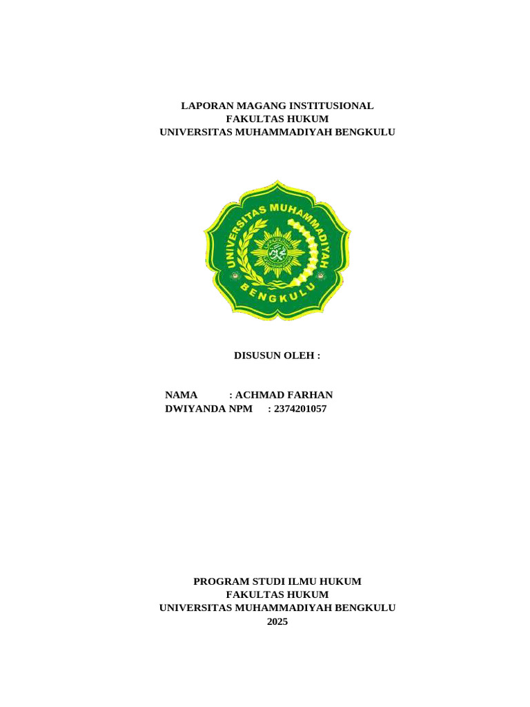 Laporan Magang Hukum di Jakarta | PDF