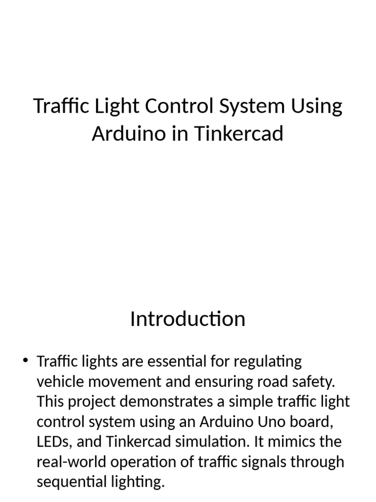 Arduino Traffic Light Simulation in Tinkercad | PDF | Arduino | Traffic ...