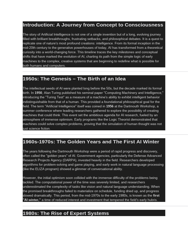 AI Development Timeline: Key Milestones | PDF | Artificial Intelligence ...