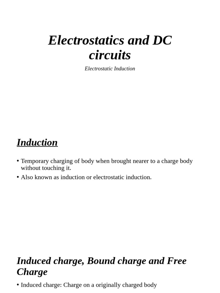 Electrostatics and DC Circuits | PDF