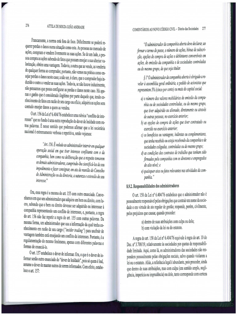 Attila de Souza Leão Andrade JR - Comentáris Ao Novo Código Civil | PDF