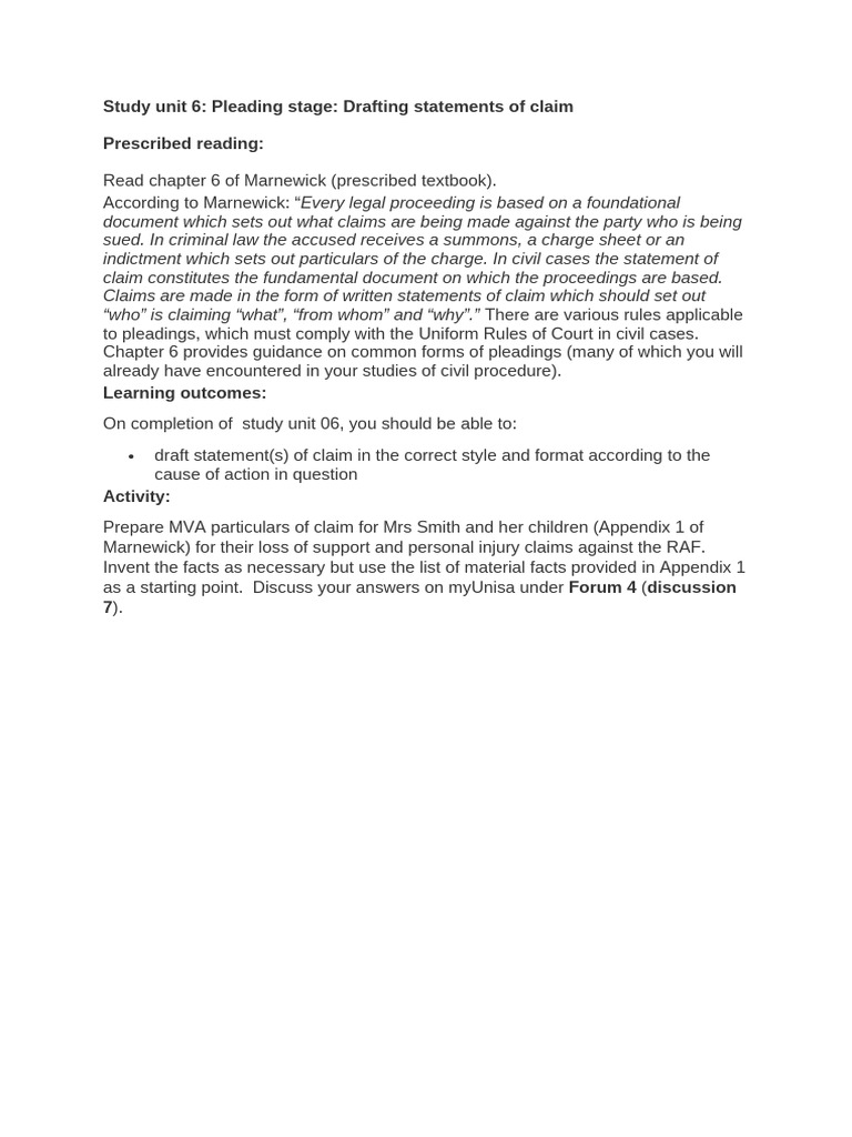 Study Unit 6 | PDF