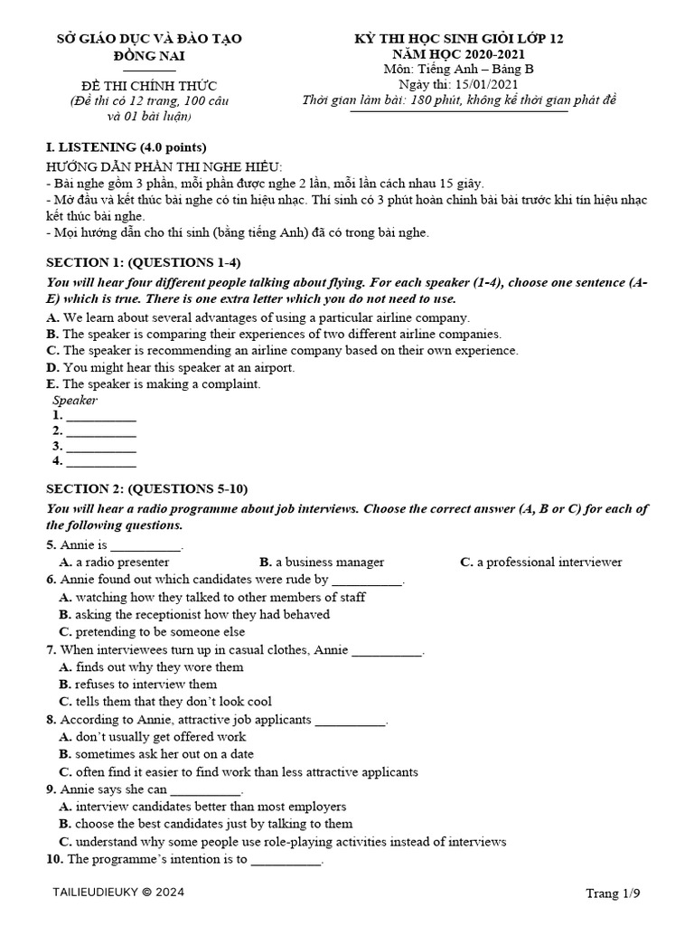 2021 English Proficiency Exam for 12th Graders | PDF | Native Americans ...