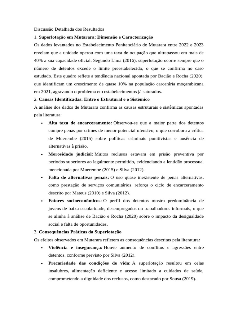Superlotação em Mutarara: Causas e Consequências | PDF