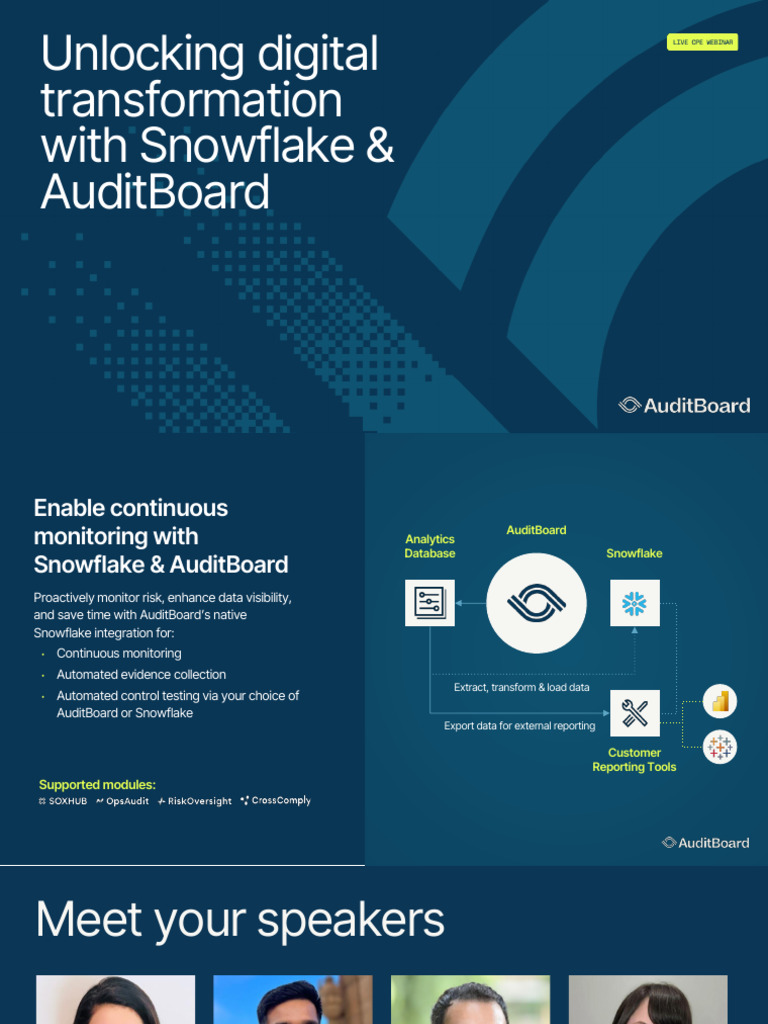 AB WS UnlockingdigitaltransformationwithSnowflakeandAuditBoard | PDF ...