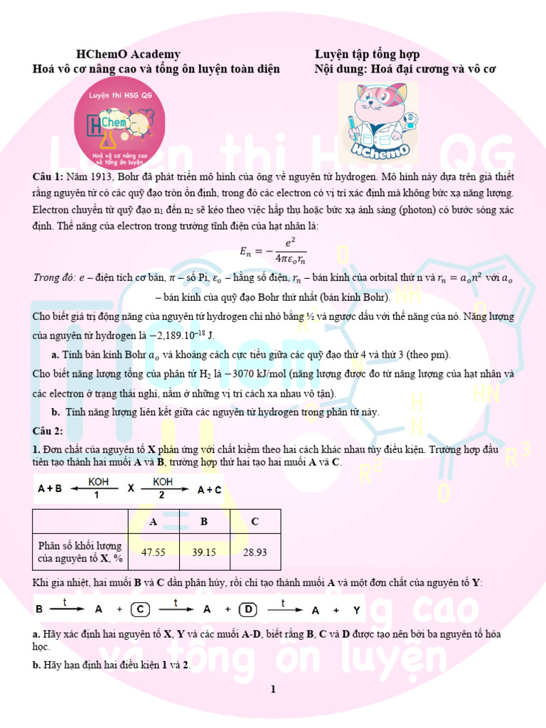 (HChemO-NCOL) Đề Luyện Tập Tổng Hợp | PDF