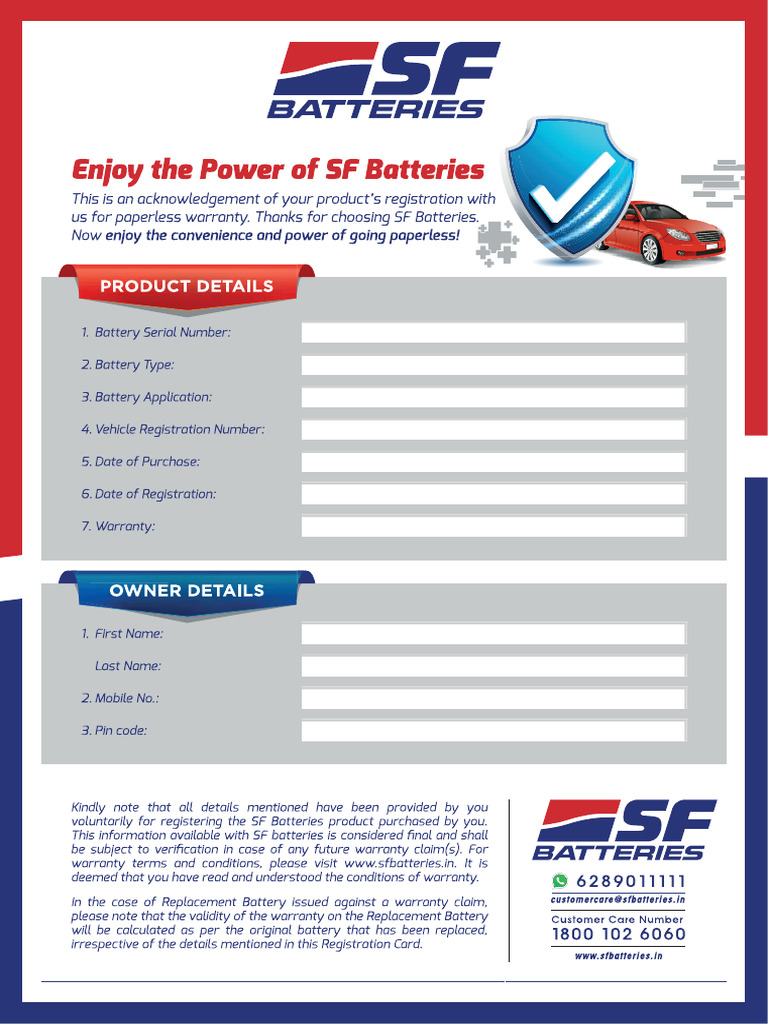 SF Battery Warranty | PDF