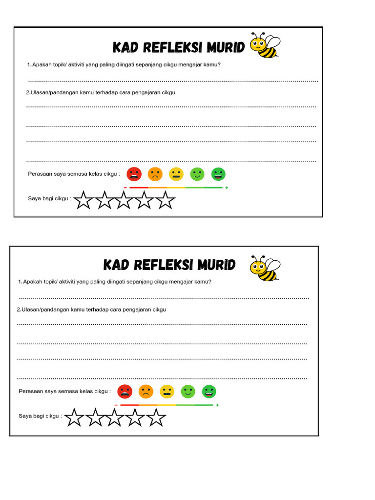 Template Kad Refleksi | PDF