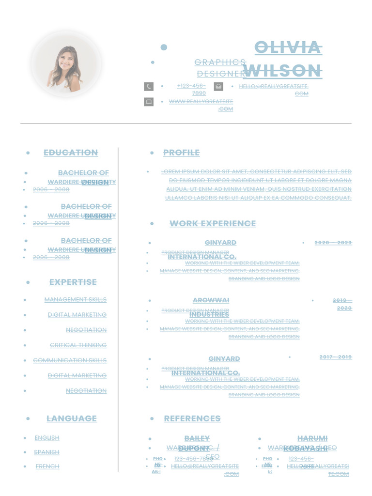 Professional Minimalist CV Resume | PDF