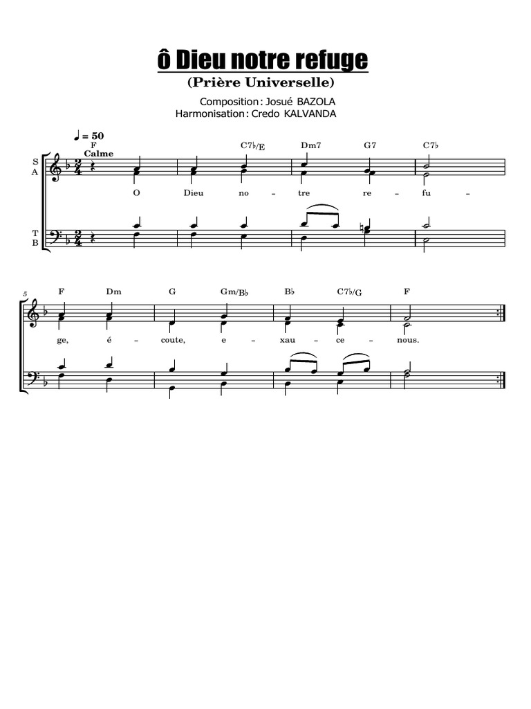 Ô Dieu, Notre Refuge | PDF