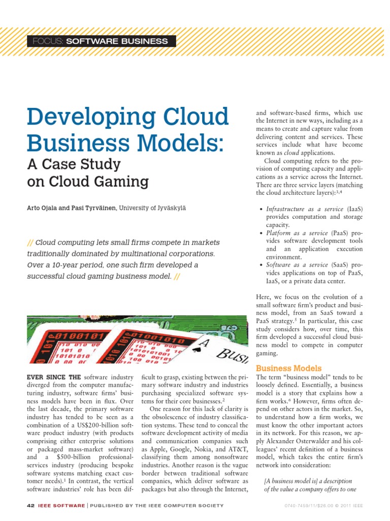 Developing Cloud Business Models | PDF | Software As A Service | Cloud ...