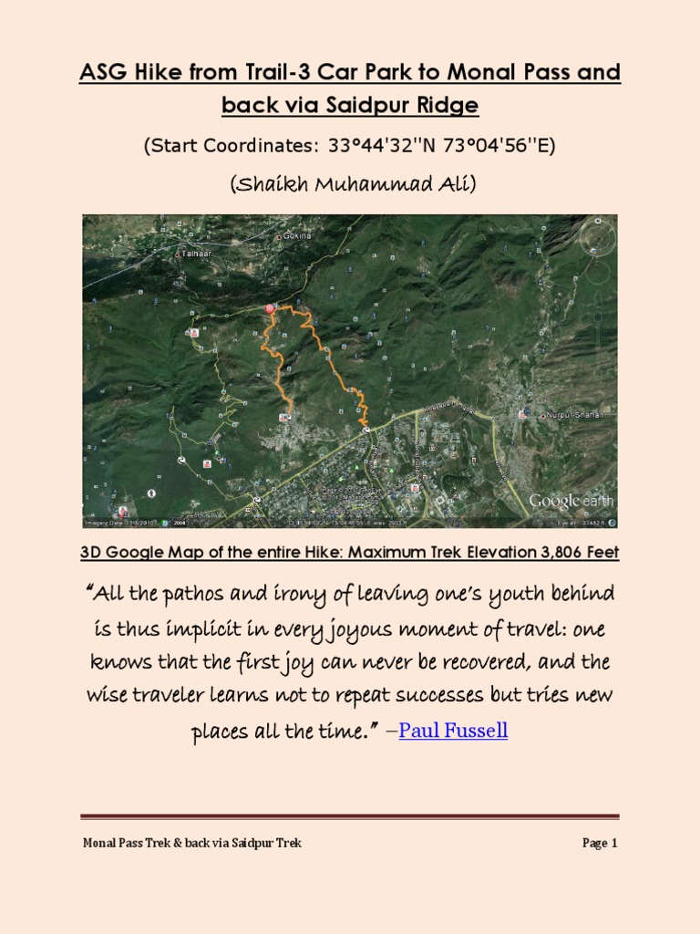Monal Pass Trek via Saidpur Guide | PDF | Science | Philosophical Science