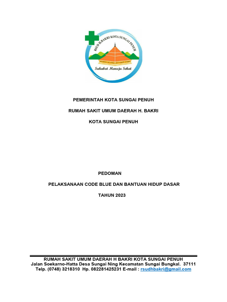 Pedoman Code Blue RSUD H. Bakri 2023 | PDF