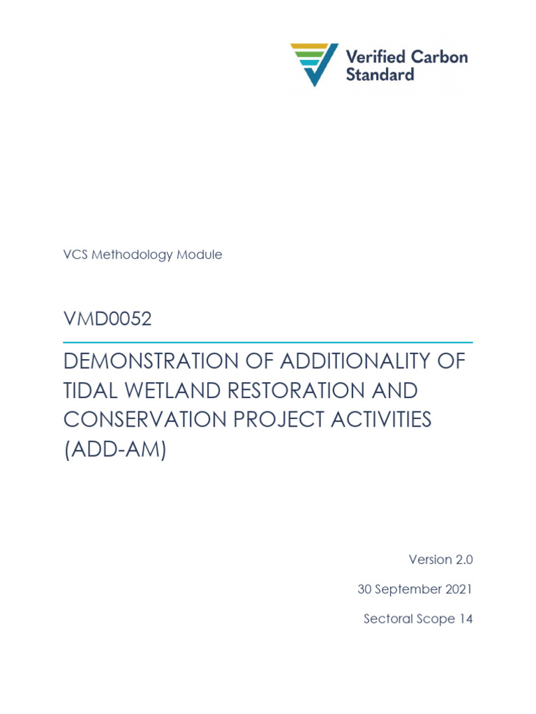 Tidal Wetland Restoration Methodology VMD0052 | PDF | Wetland | Mangrove